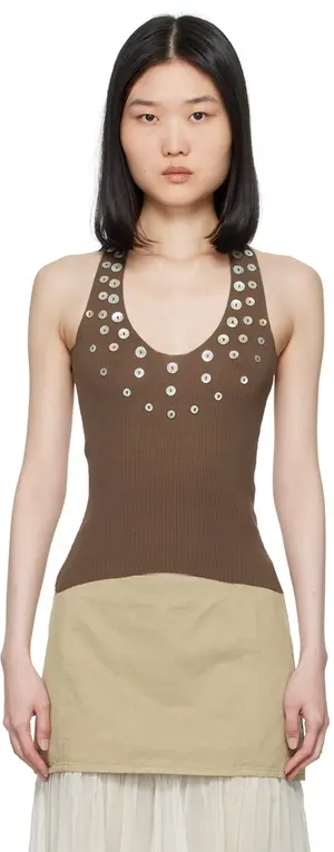 Paloma Wool Brown Nerium Tank Top In 323 Brown - 24% Off
